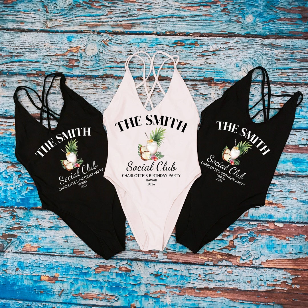 Personalized Birthday Swimsuit, Girls Birthday Party Swimsuit, Hawaii ...