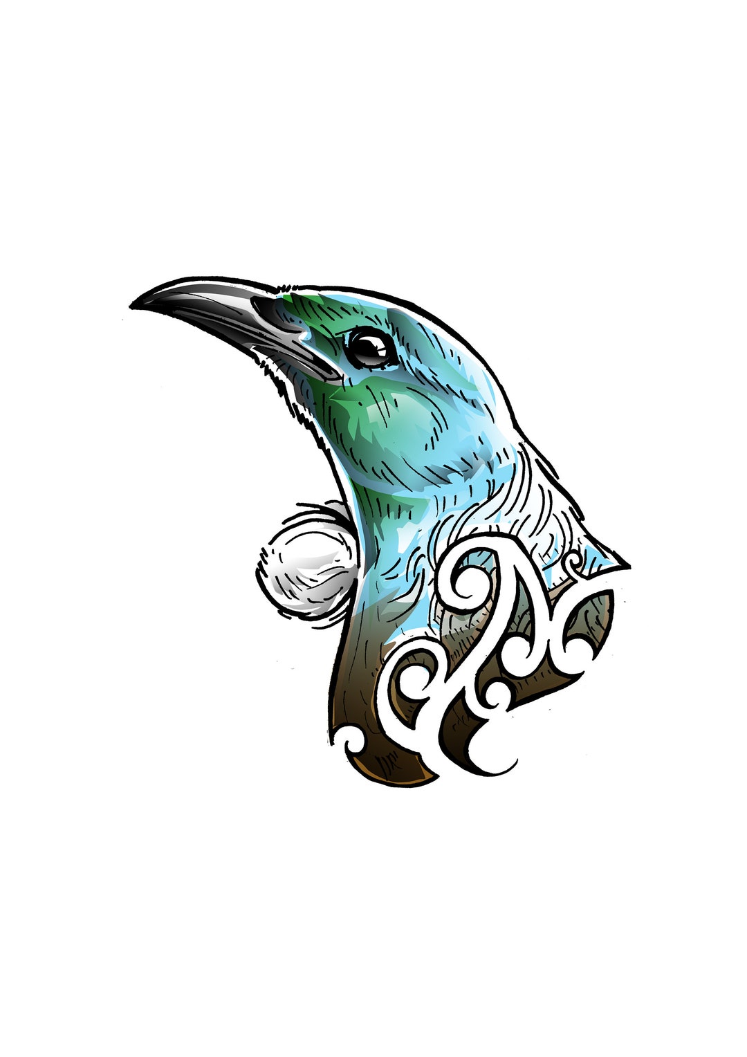 Limited Edition Print - Tui Koru Head - Etsy
