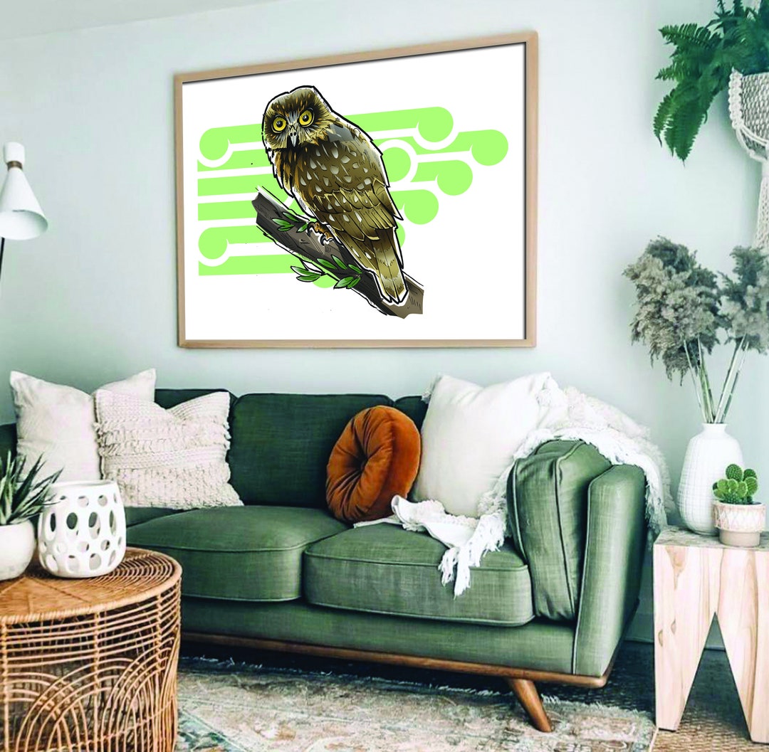Koru Series Ruru Print - Etsy