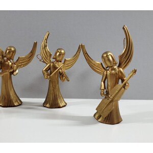 4 Vintage Mod Plastic Angel Musical Instrument Christmas Figurines Hong ...