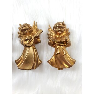 3 Vintage Gold Plastic Angel Christmas Floral Picks Figurines 2.75 - Etsy