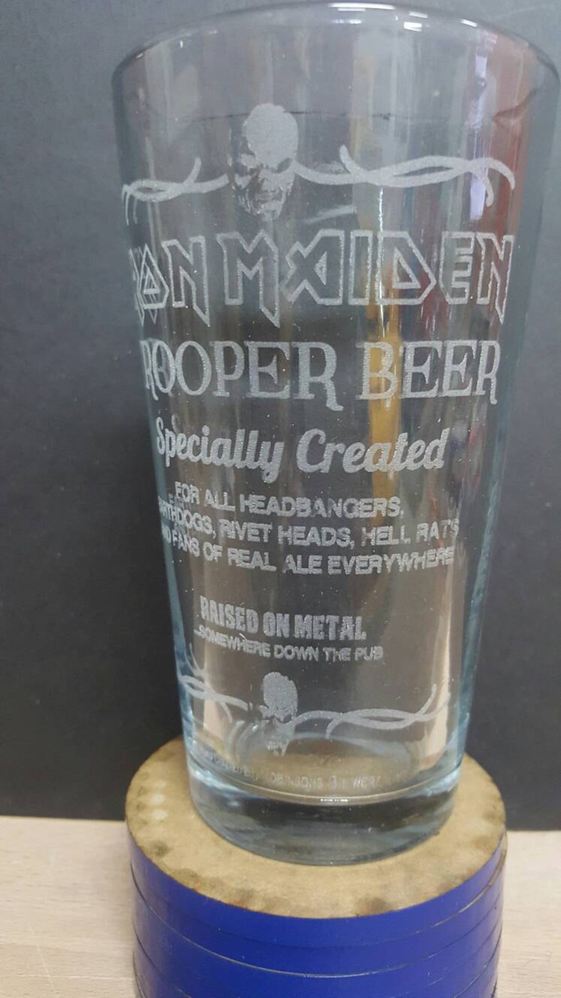 Iron Maiden Trooper Beer - Laser Etched Pint Glass - Etsy