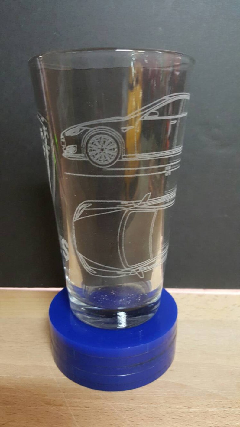 Tesla Model S With Tesla Logo - Laser Etched Pint Glass - Etsy