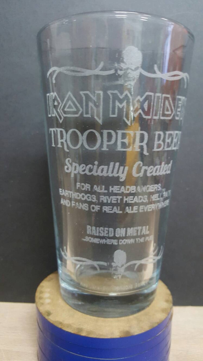 Iron Maiden Trooper Beer - Laser Etched Pint Glass - Etsy