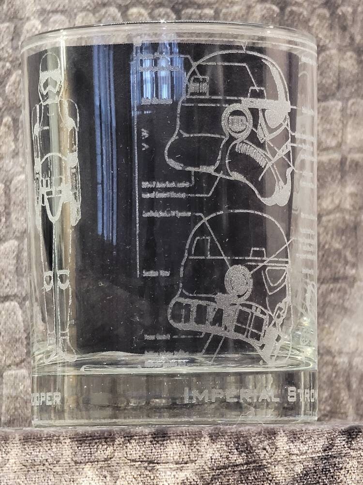 Star Wars Imperial Stormtroopers Laser Etched Rocks Glass - Etsy