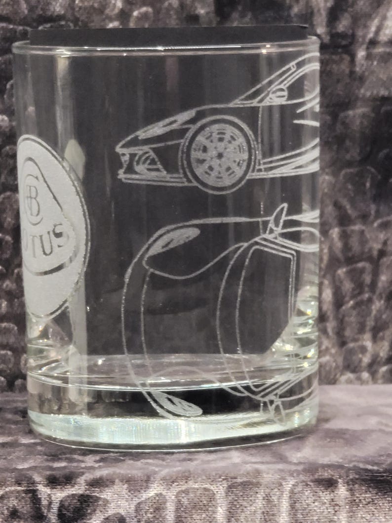 Lotus Emira With Lotus Logo - Laser Etched Rocks Glass - Etsy