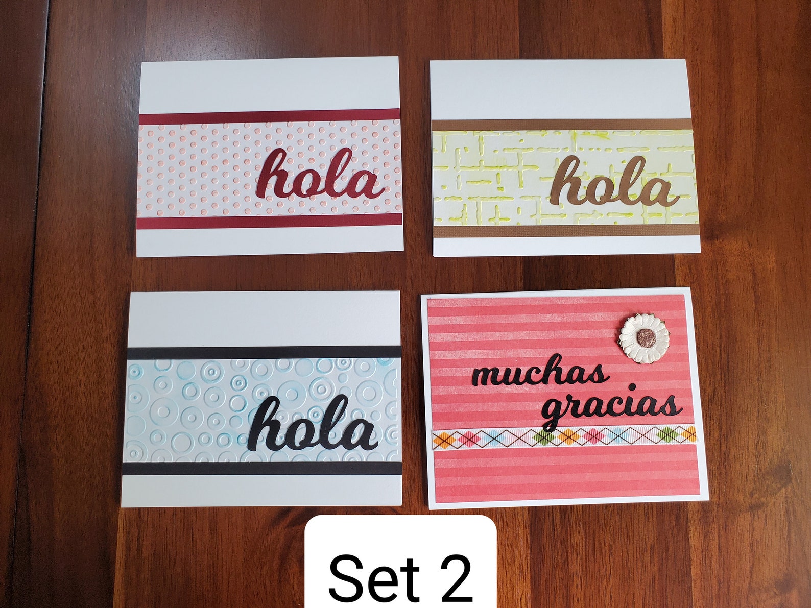 Spanish Handmade Greeting Card Set. 4 Assorted Handmade Cards. - Etsy