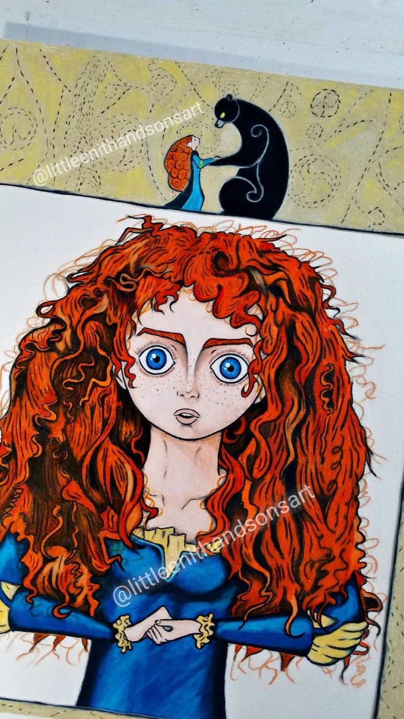 PRINCESS MERIDA Brave Character Art Print Scottish | Etsy