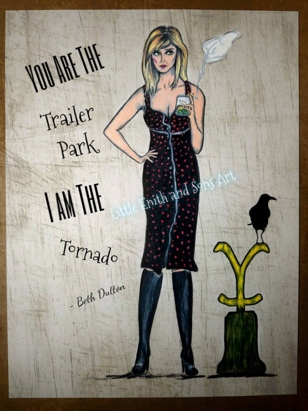 Beth Dutton Art Print Yellowstone Sticker Magnet for Kitchen Fridge ...