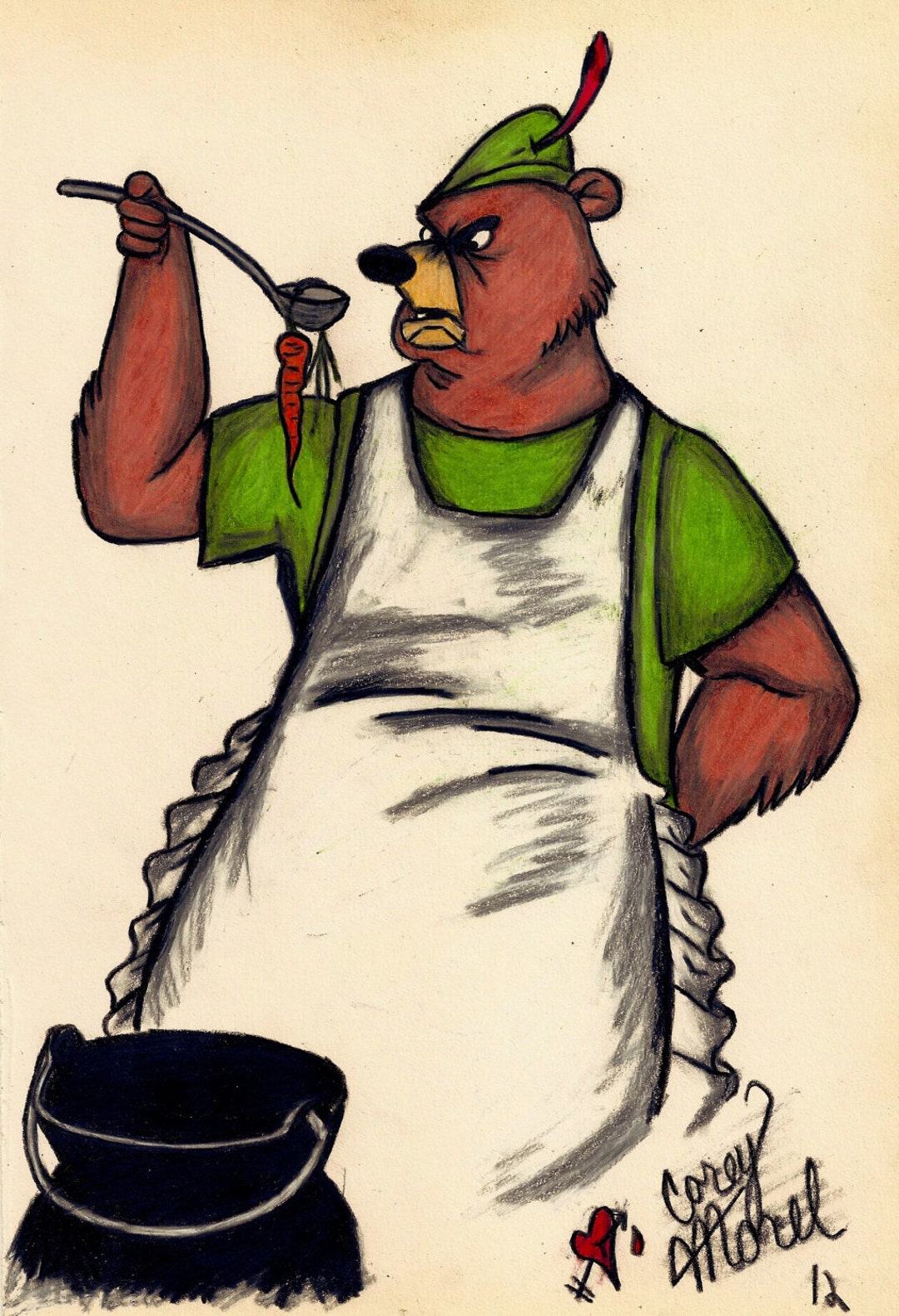 LITTLE JOHN the Bear Robin Hood Art Art for Kids Baby - Etsy