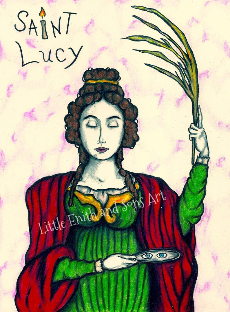 ST. LUCY Religious Art Print Catholic Holy Card Patron - Etsy