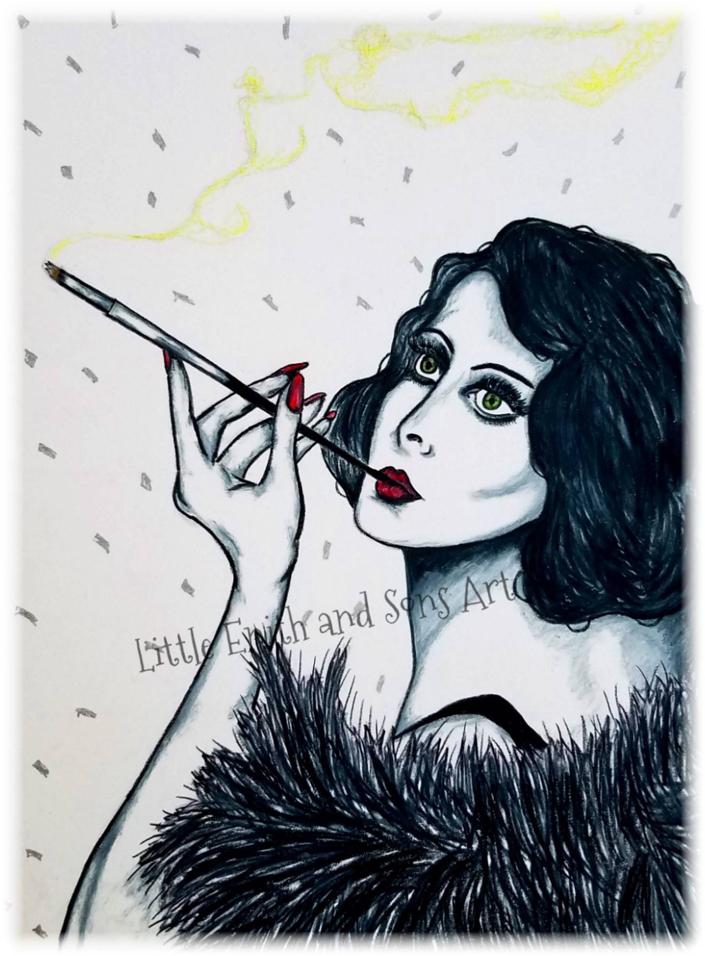 Flapper Girl 1920 Drawing