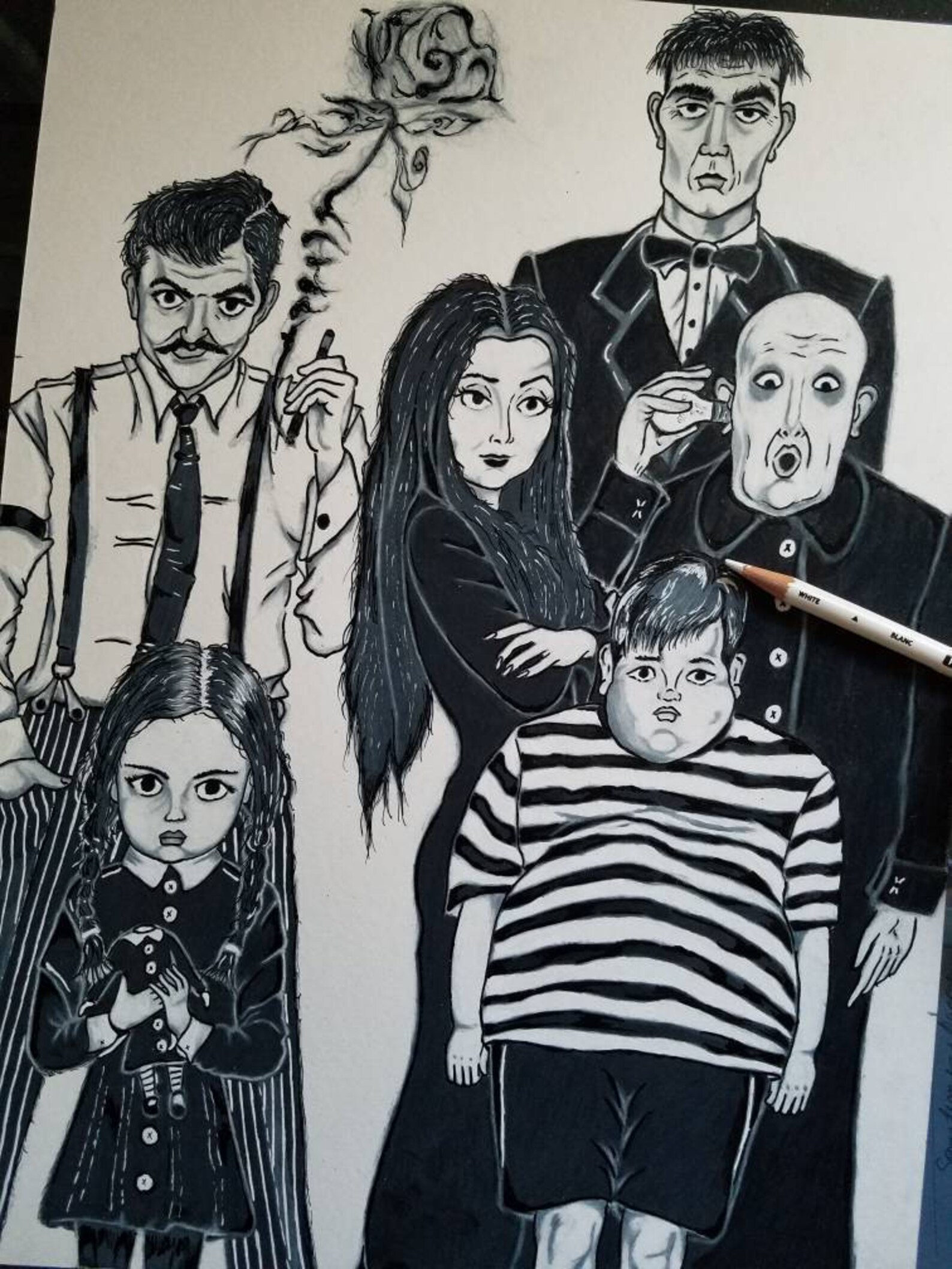 THE ADDAMS FAMILY Character Art Print Morticia Gomez - Etsy Canada