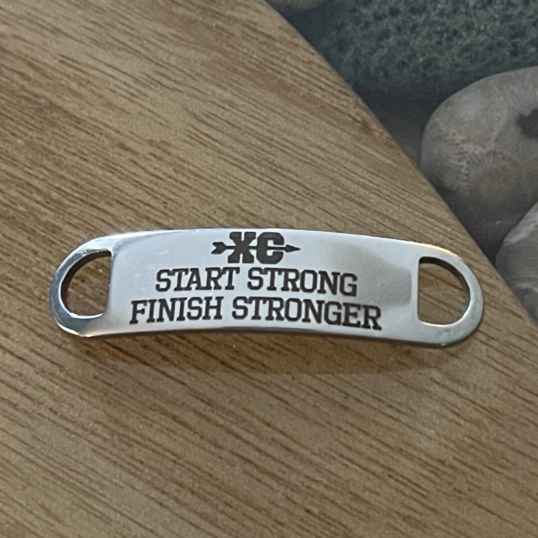 Cross Country Start Strong Finish Stronger Shoelace Charm - Team Gift ...