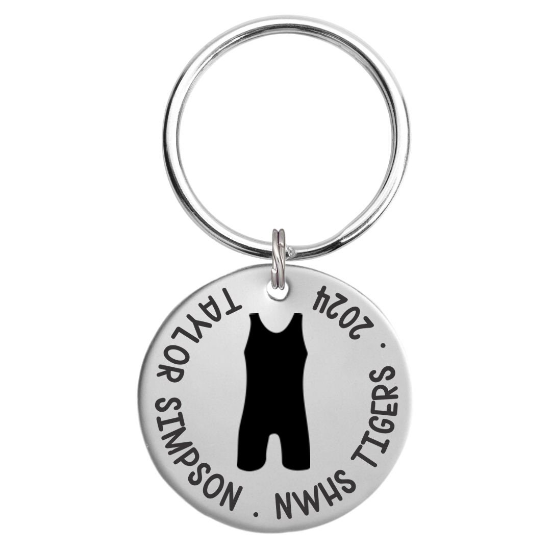 Wrestler Singlet Wrestling Team Player Personalized Engraved Key Chain ...