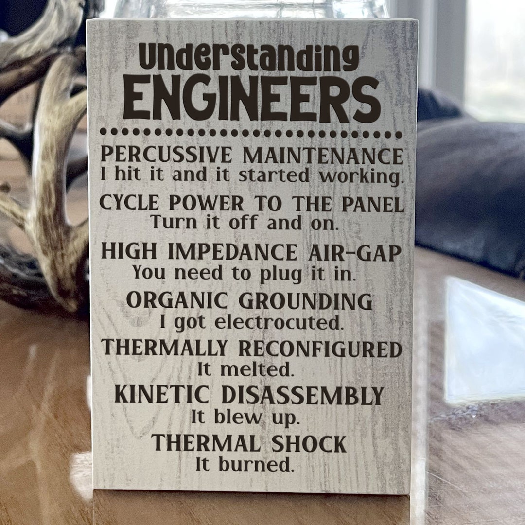 Understanding Engineers Funny Wall or Desk Sign Choose Style and Size ...