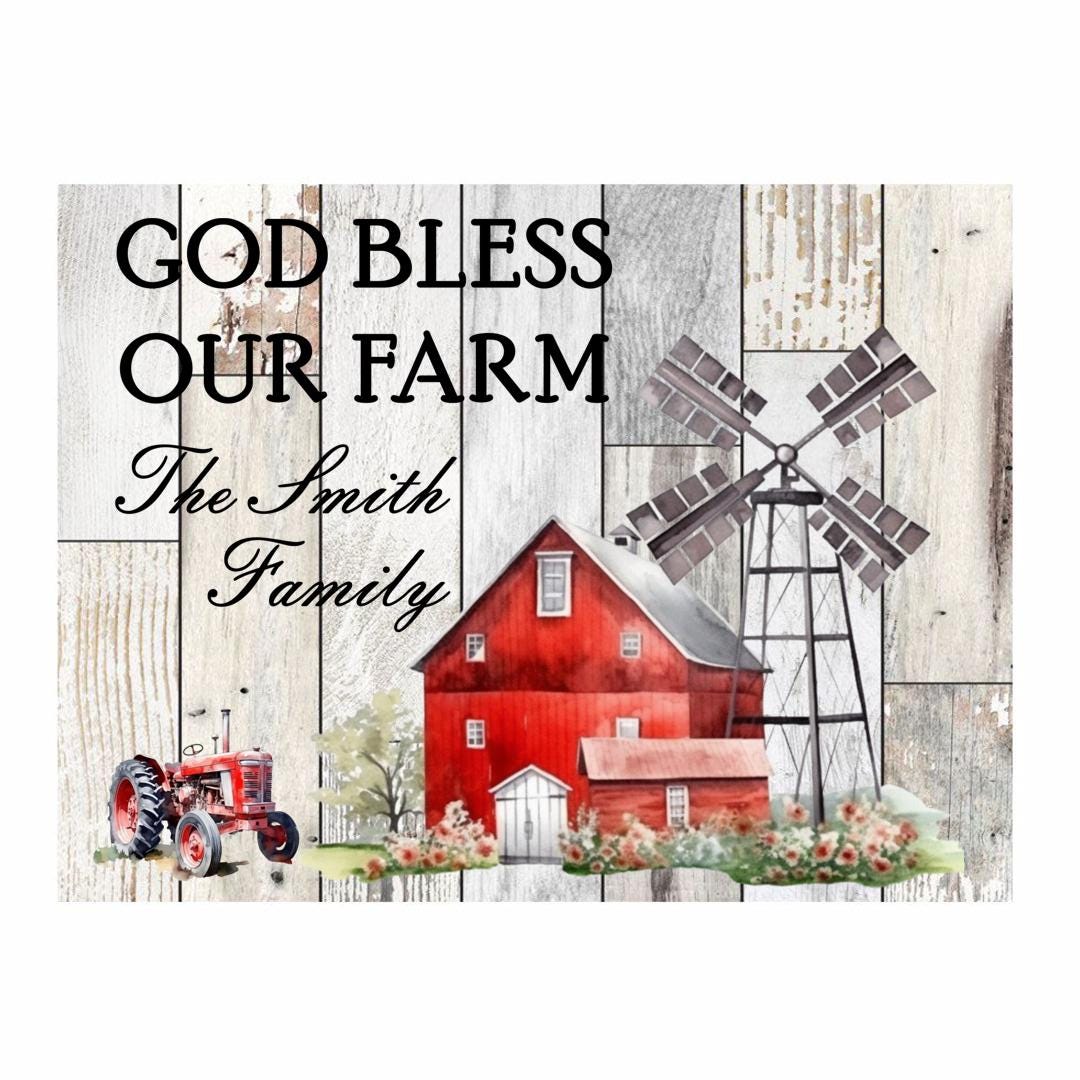 Personalized God Bless Our Farm Custom Sign Choose From Multiple Size ...
