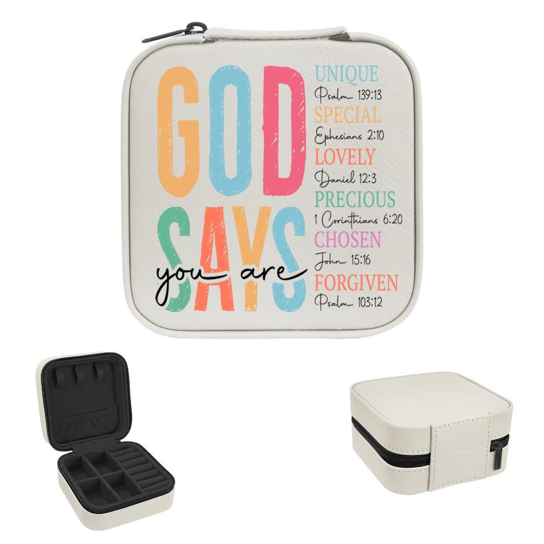 God Says You Are... Lined Travel Jewelry Box Great Gift for First ...