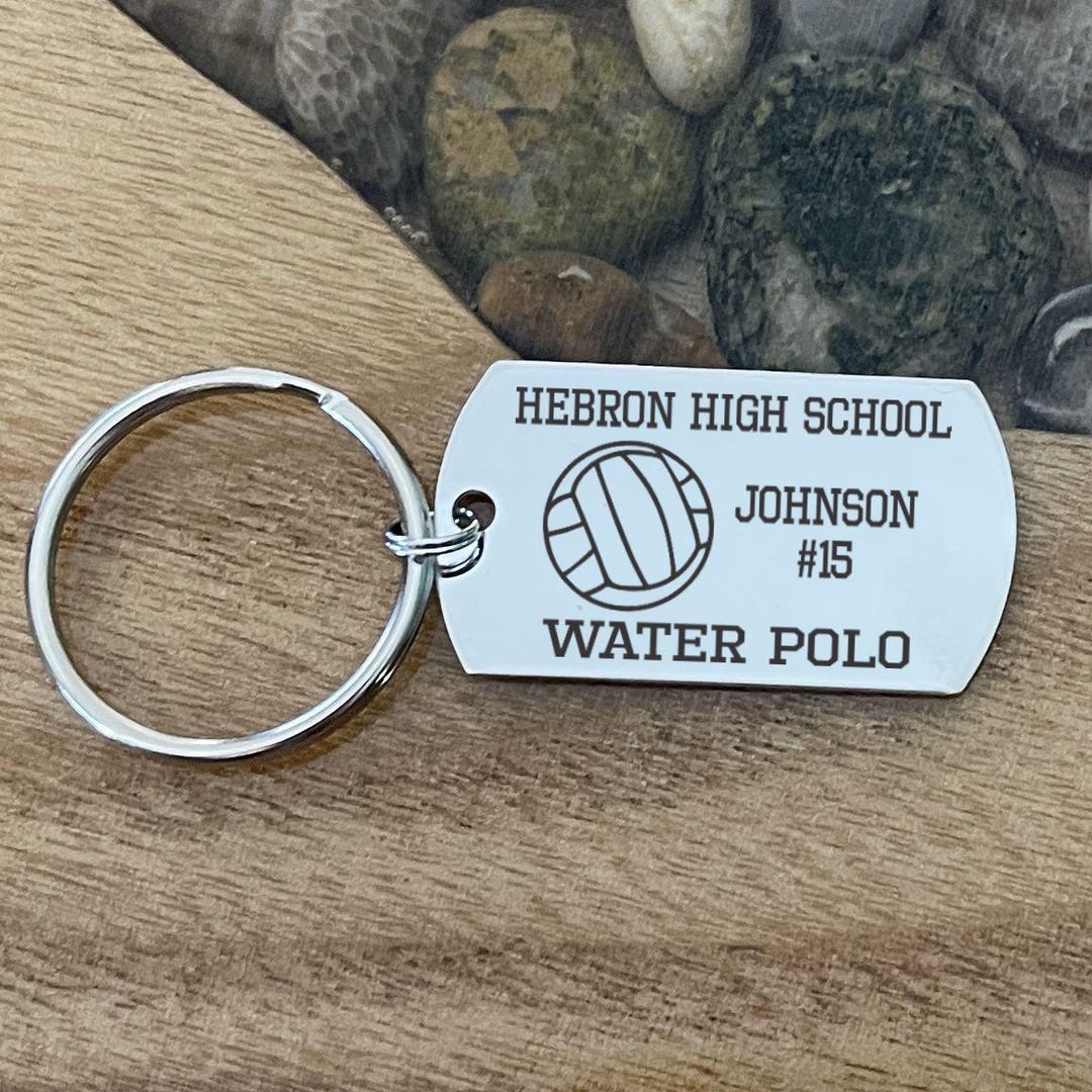 Personalized Water Polo Keychain Team Player Engraved Senior Night End ...