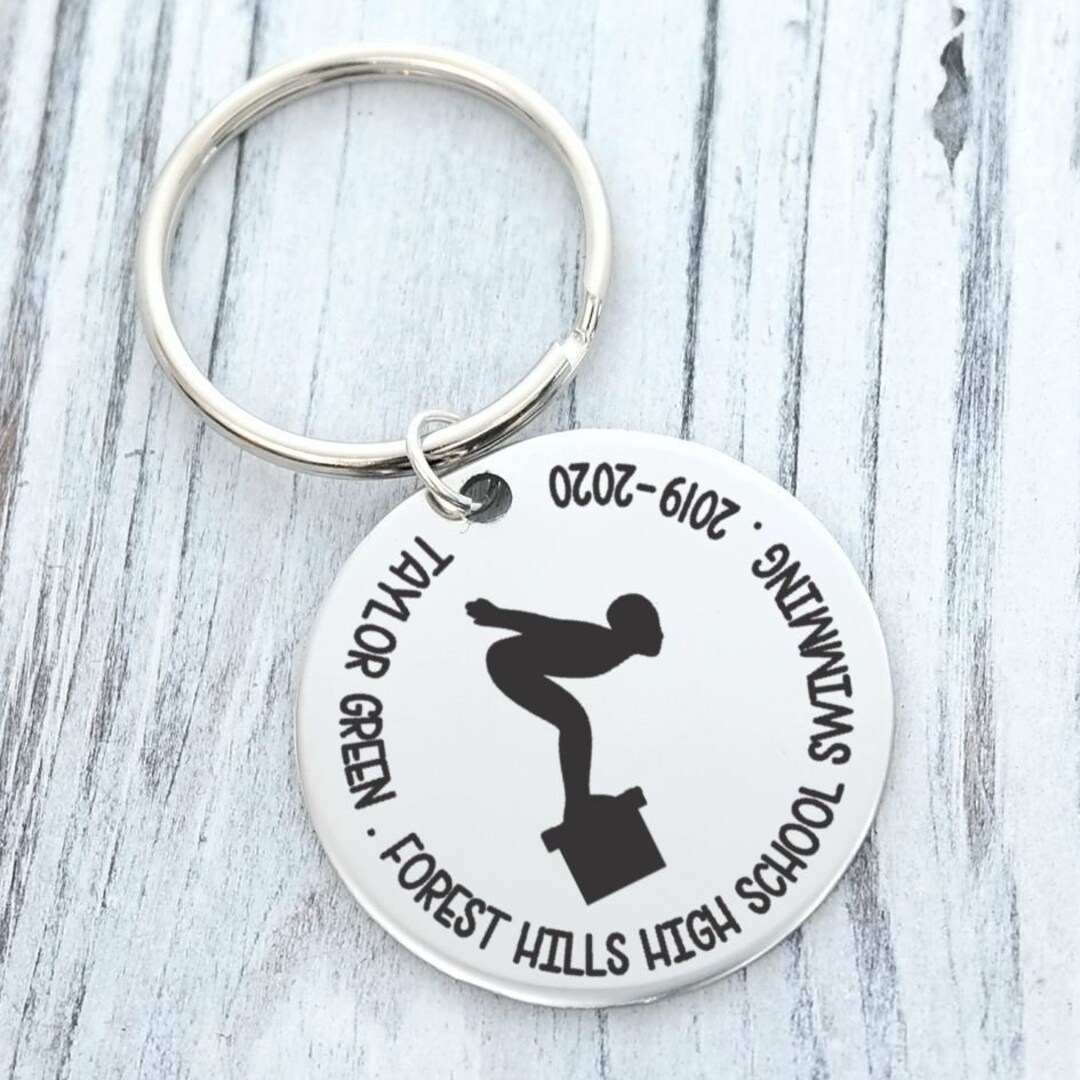 Personalized Swim Team Keychain, Senior Night Gift, Sports Award ...