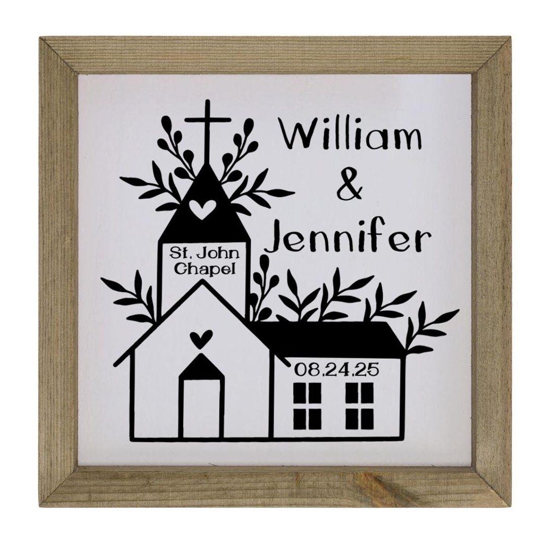 Personalized Rustic Church Wedding Sign Choose From Multiple Sizes ...