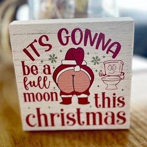 Funny It's Gonna Be a Full Moon This Christmas Wall Sign or Shelf ...