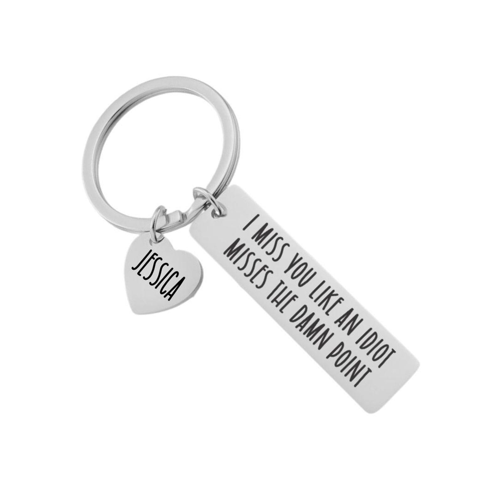 Personalized I Miss You Like an Idiot Misses the Damn Point Heart Charm ...