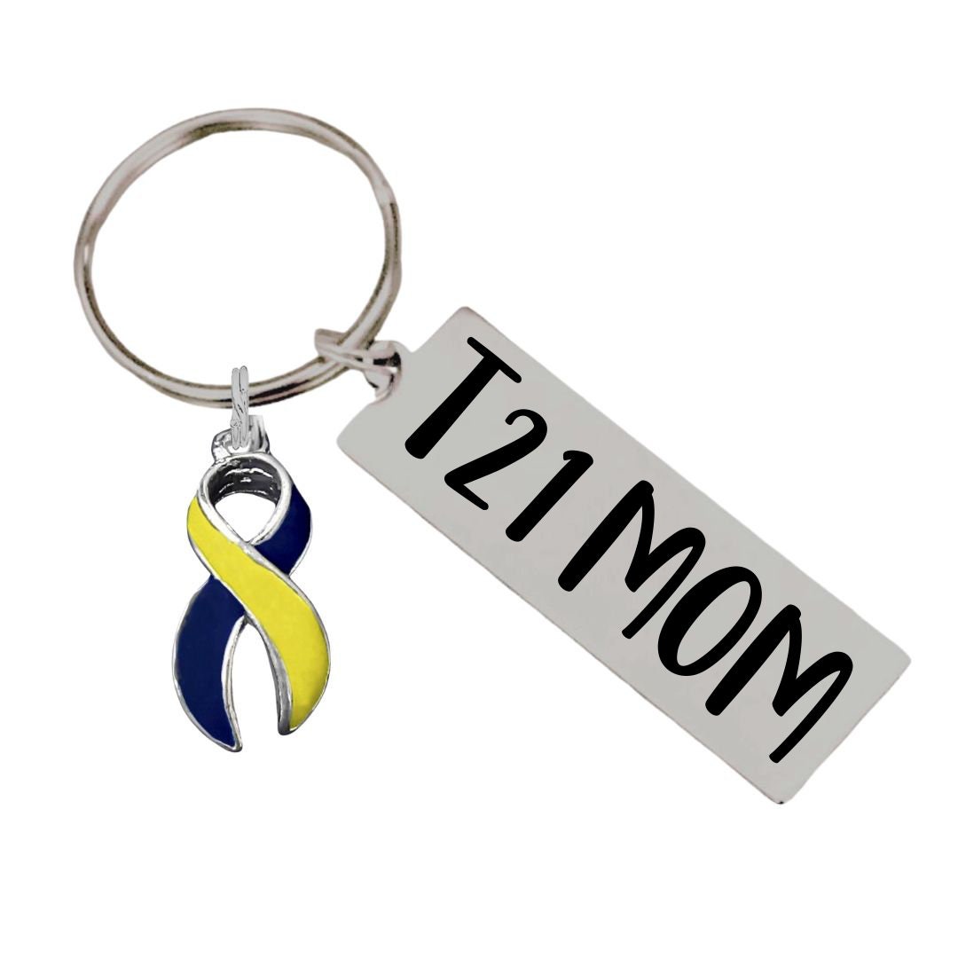 T21 Mom or Other Title Name Aunt Sister Grandma Down Syndrome Ribbon ...