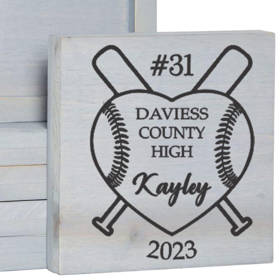 Personalized Softball Heart Player Team Custom Sign or Sitter End of ...