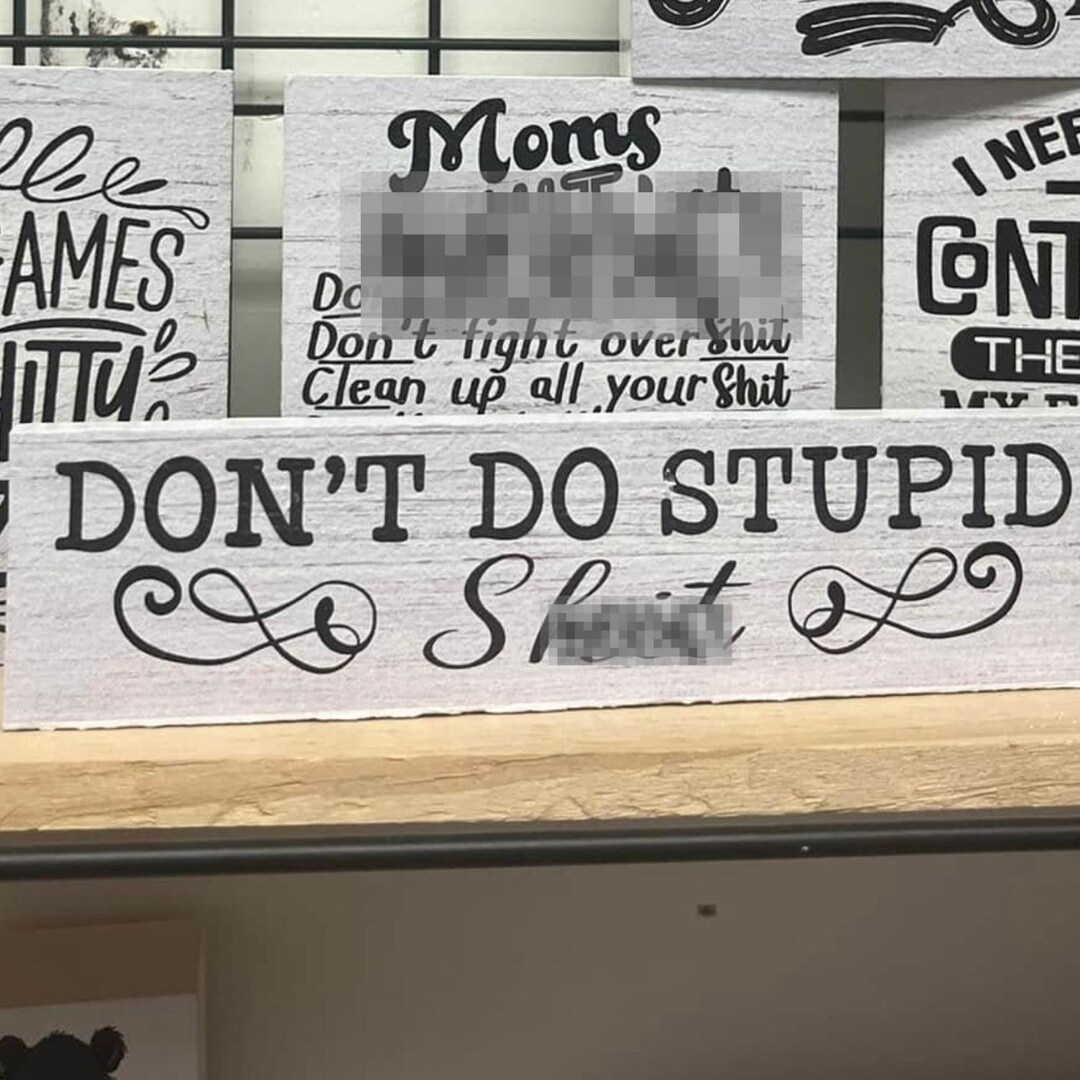 Funny Don't Do Stupid Shit Sign Choose Sizes Styles Edgy Snarky Sweary ...