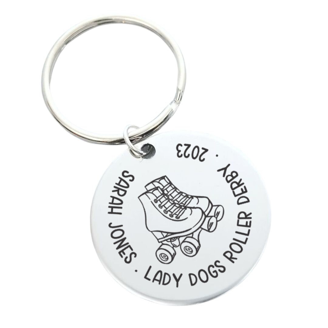 Roller Skates Skating Rink Gift Custom Key Chain Gift - Back Can Be ...