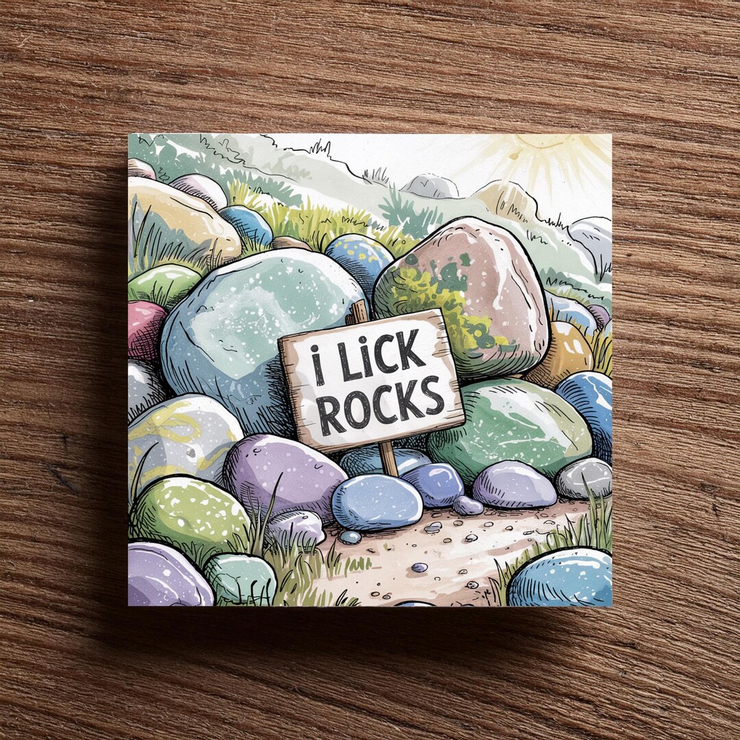 I Lick Rocks Sign Choose Style Size Rockhound Gift Hunting Collector ...