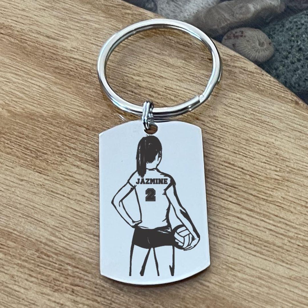 Volleyball Team Player Personalized Uniform Jersey Key Chain - Senior ...
