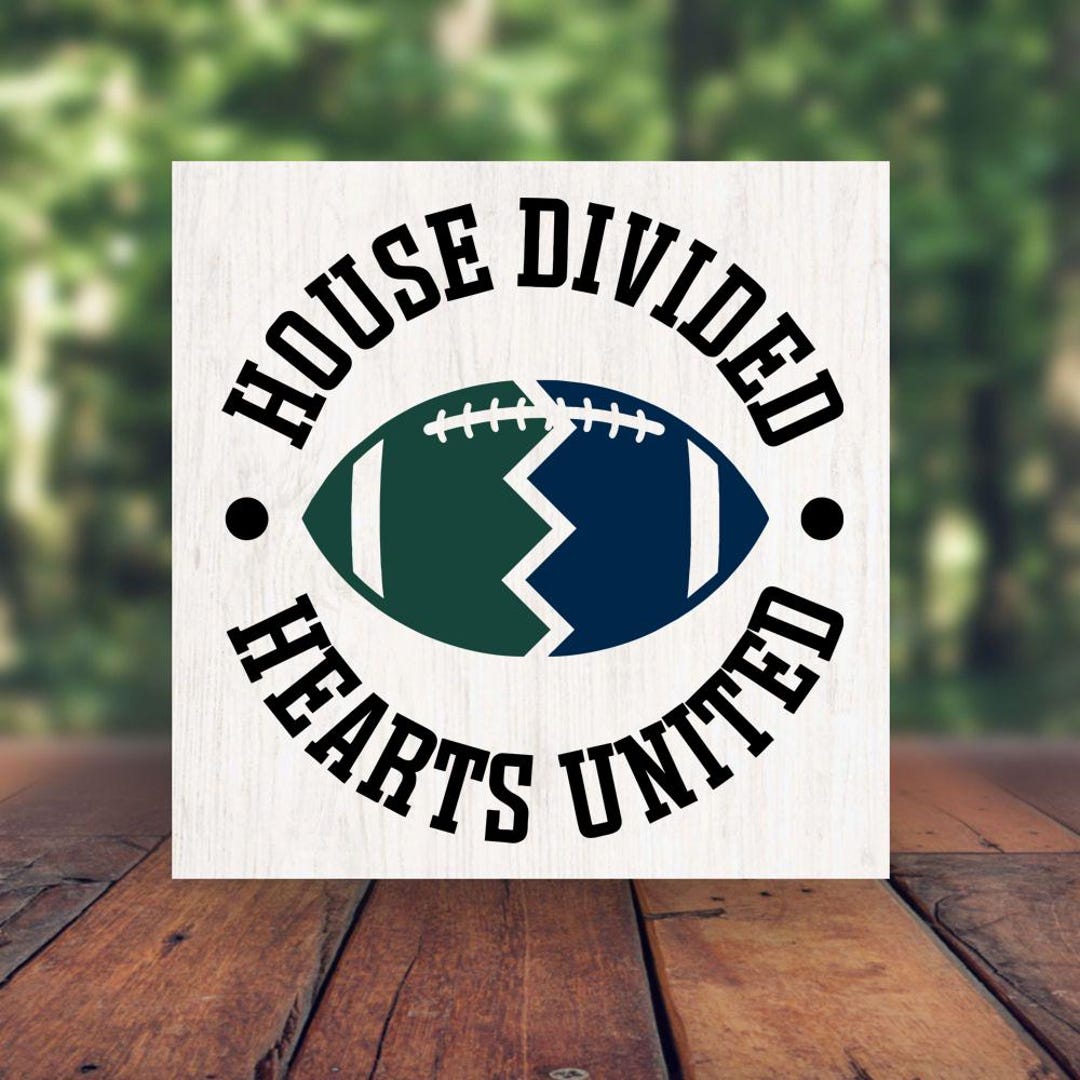 Personalized House Divided Football Sign Custom Color Team Choose Sizes ...