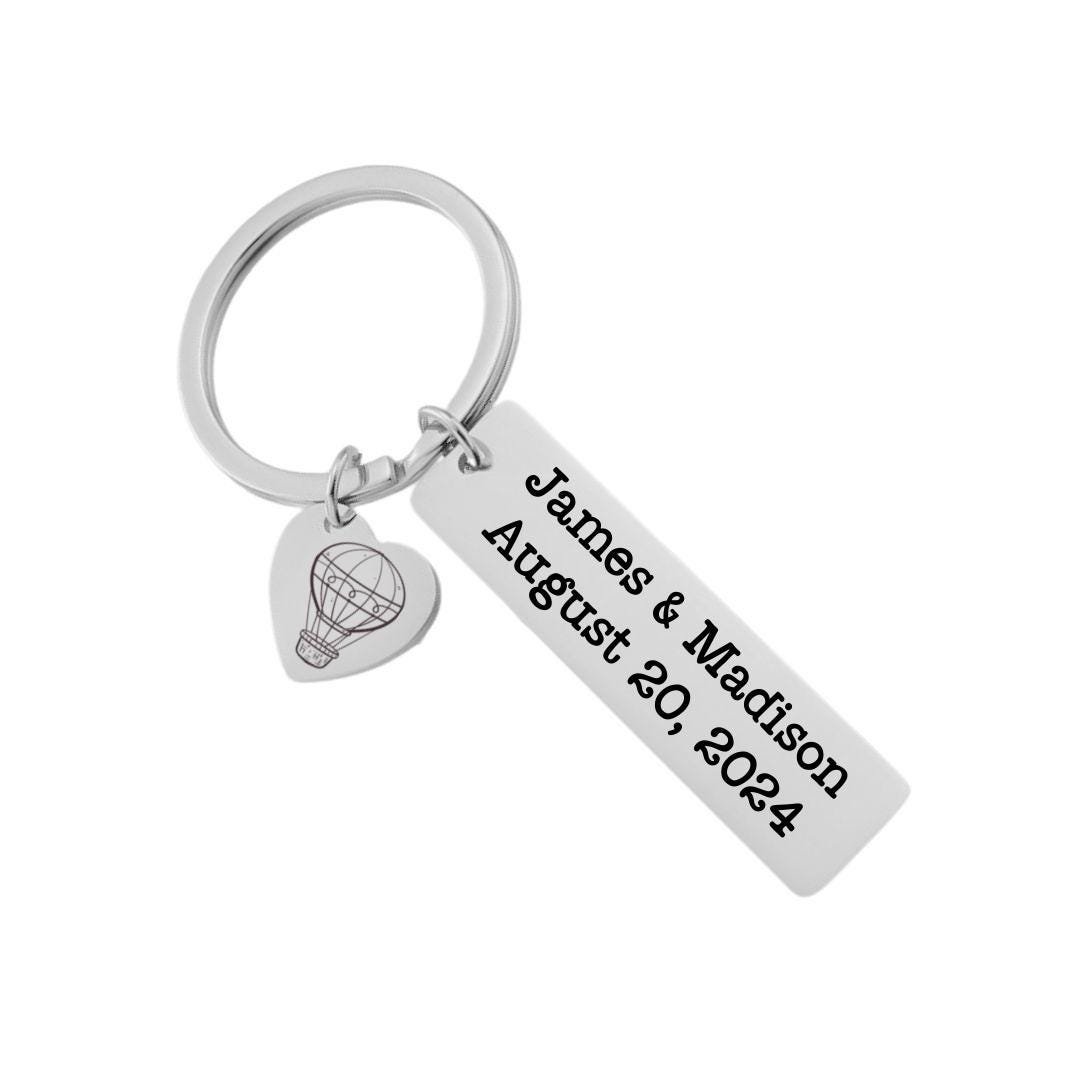 Personalized Hot Air Balloon Key Chain Great Gift for Wedding ...