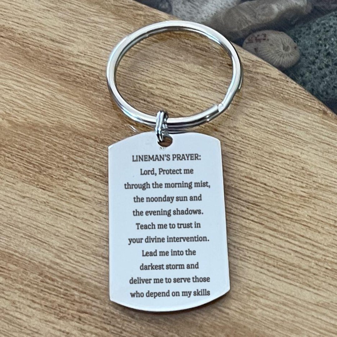 Lineman's Prayer Key Chain Gift Lineman Linemen Wife Power Line Work ...