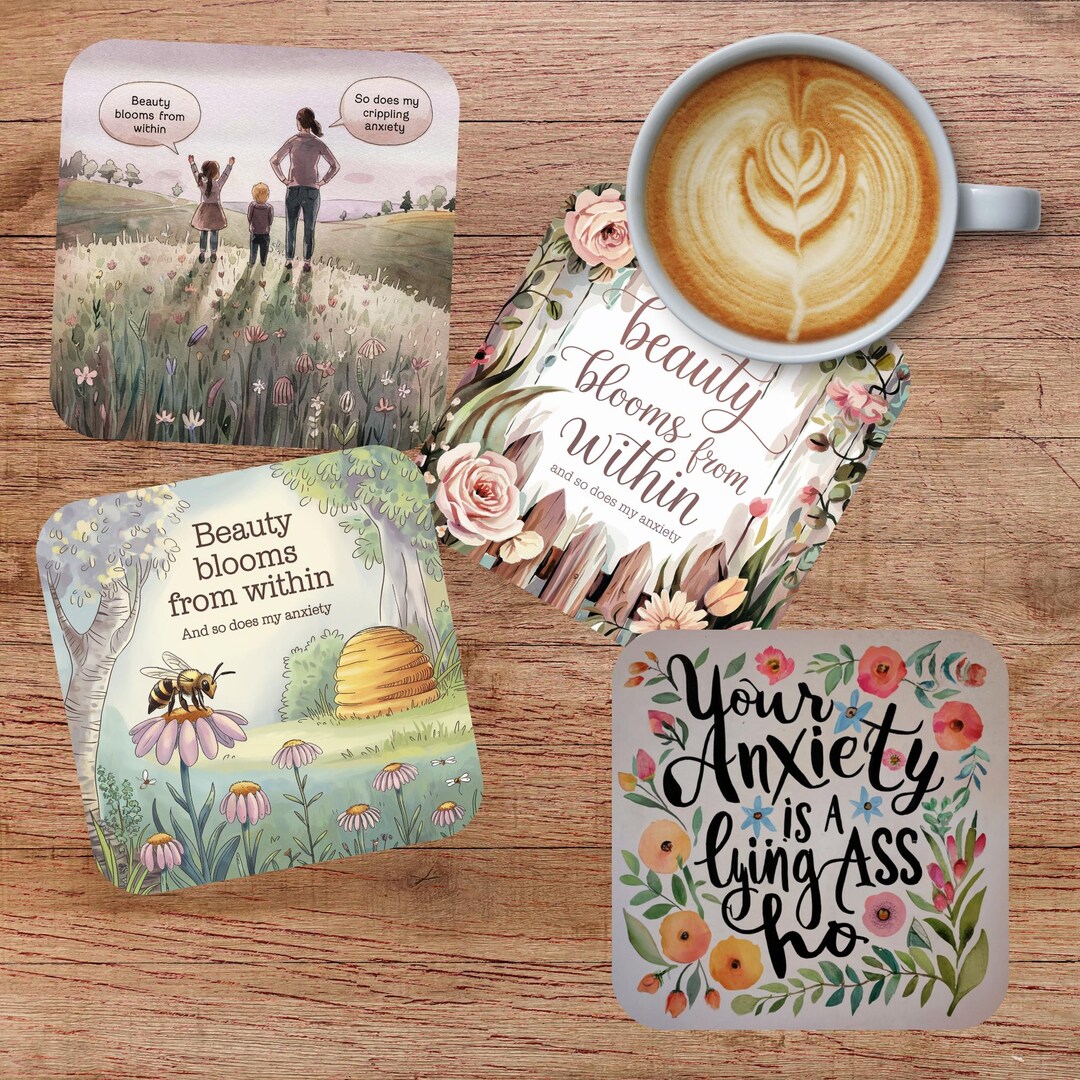 Your Anxiety is a Lying Ass Ho Themed Snarky Funny Custom Coaster ...