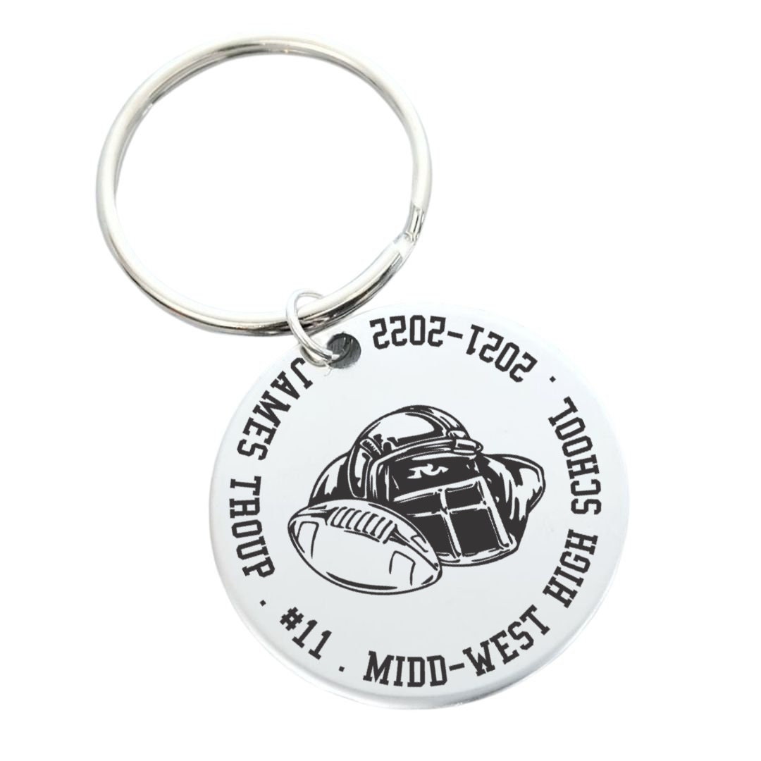 Football Team Player Personalized Engraved Key Chain Senior - Etsy