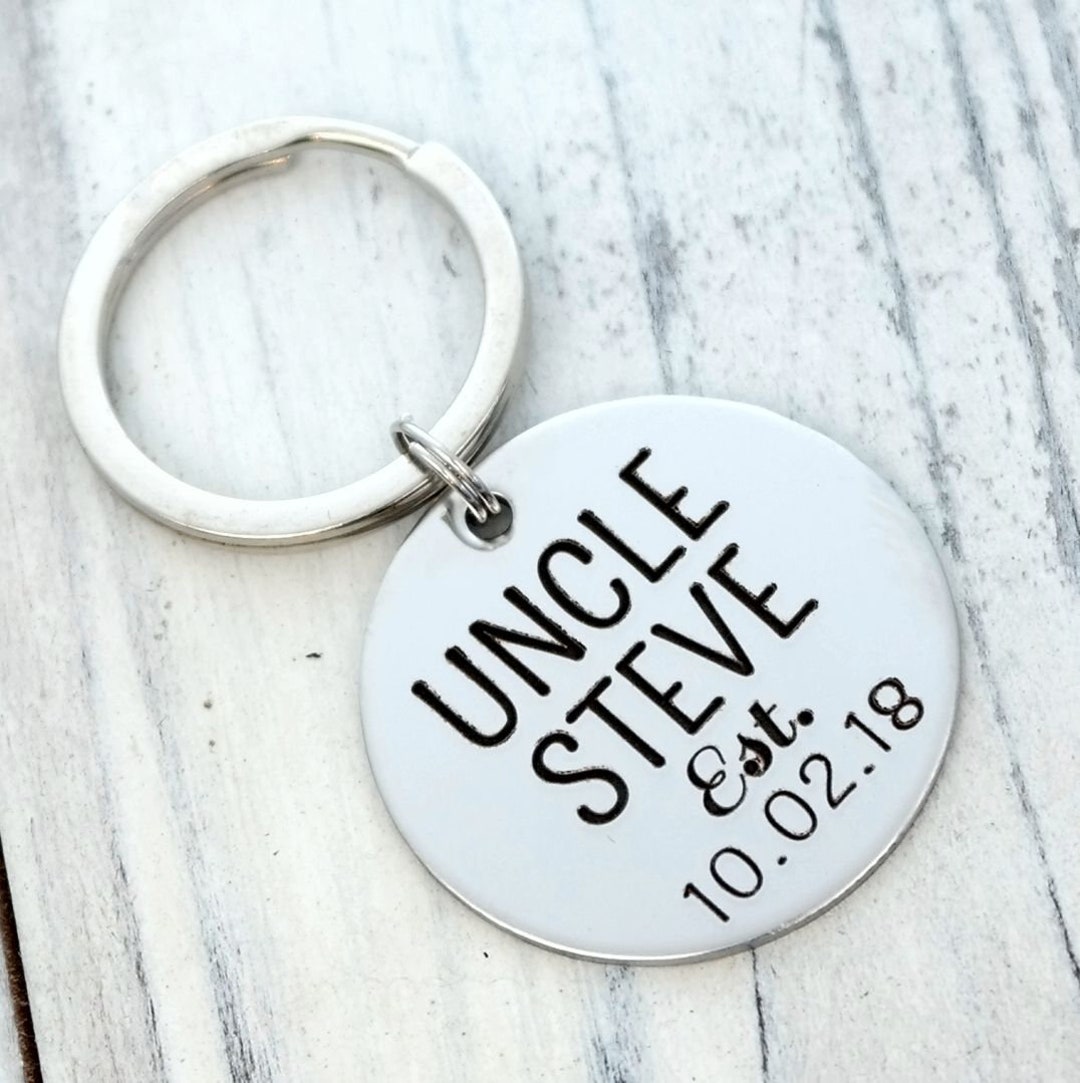 Personalized Established as Uncle Key Chain Back Can Be Customized ...