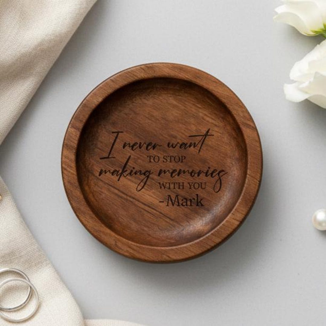 Small Wood Ring Tray Dish - Personalized Wedding or Anniversary Gift ...