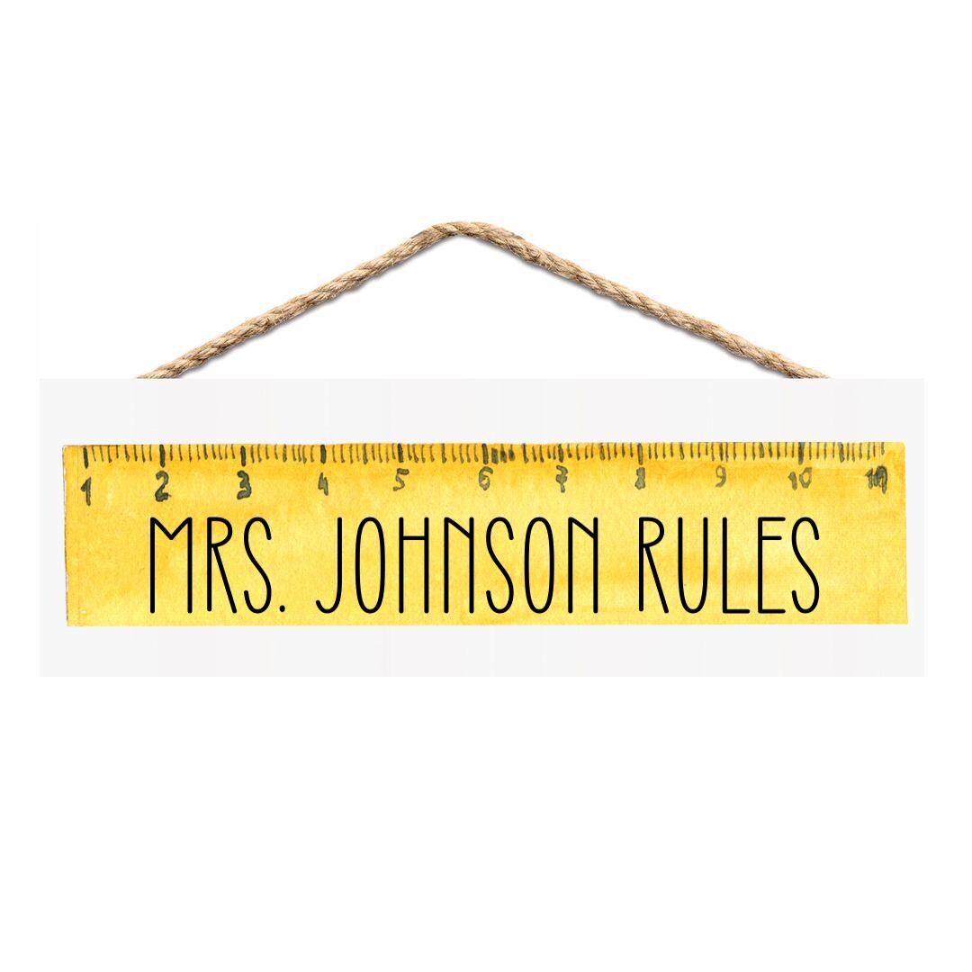 Personalized My Teacher Rules Sign Gift Multiple Sizes Teaching Gifts ...