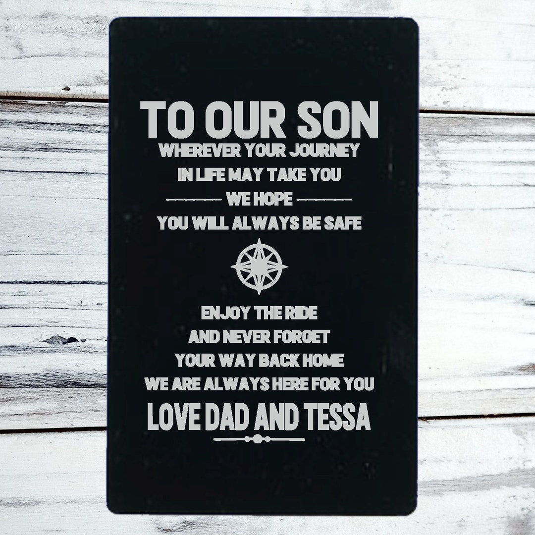 To Our Son We Are Always Here for You Personalized Wallet Card Your ...