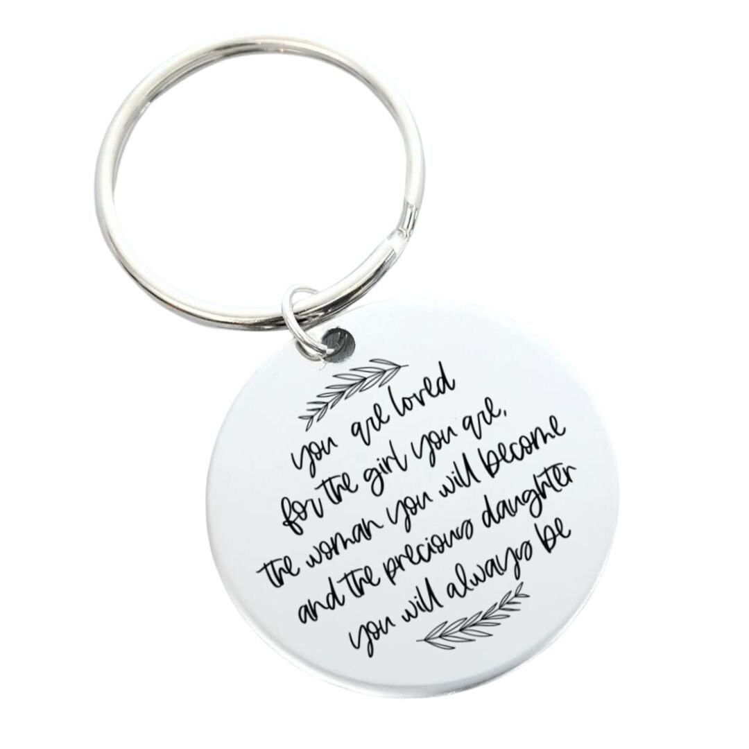 You Are Loved Special Daughter Key Chain Back Can Be Personalized With ...