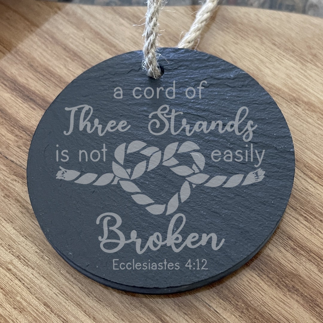 A Cord of Three Strands is Not Easily Broken Wedding Custom Engraved ...