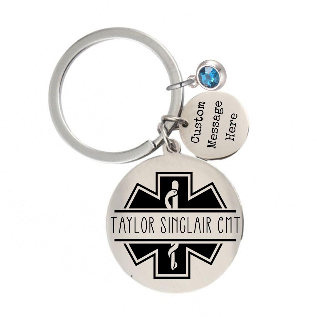 Personalized EMT Paramedic Badge Key Chain Gift Gifts for Office Staff ...