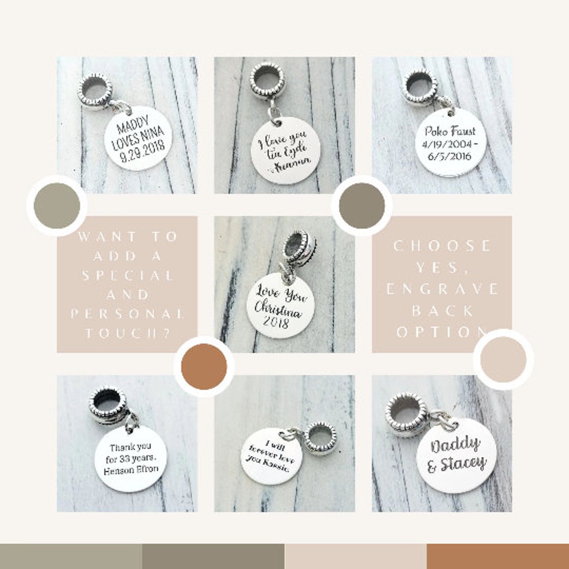 Custom Wording Personalized Custom Engraved Sterling Silver or - Etsy