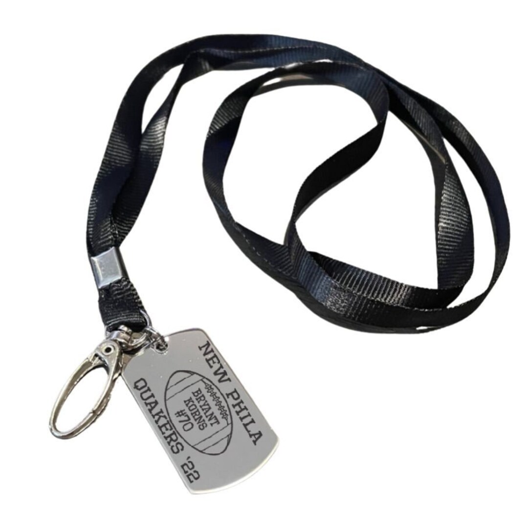 Football With Name and Number Team Player Personalized Badge, ID or Key ...