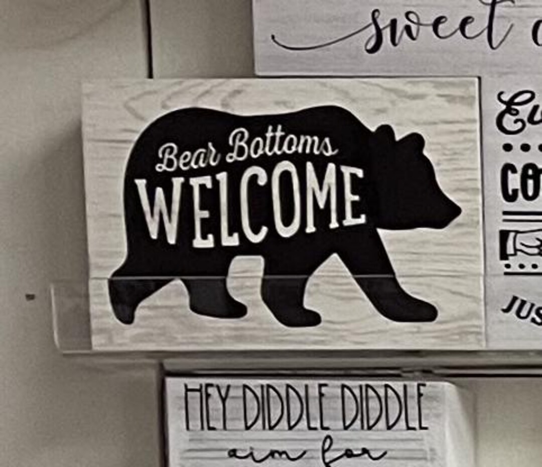 Funny Bear Bottoms Welcome Bathroom Sign Many Styles and Sizes to ...