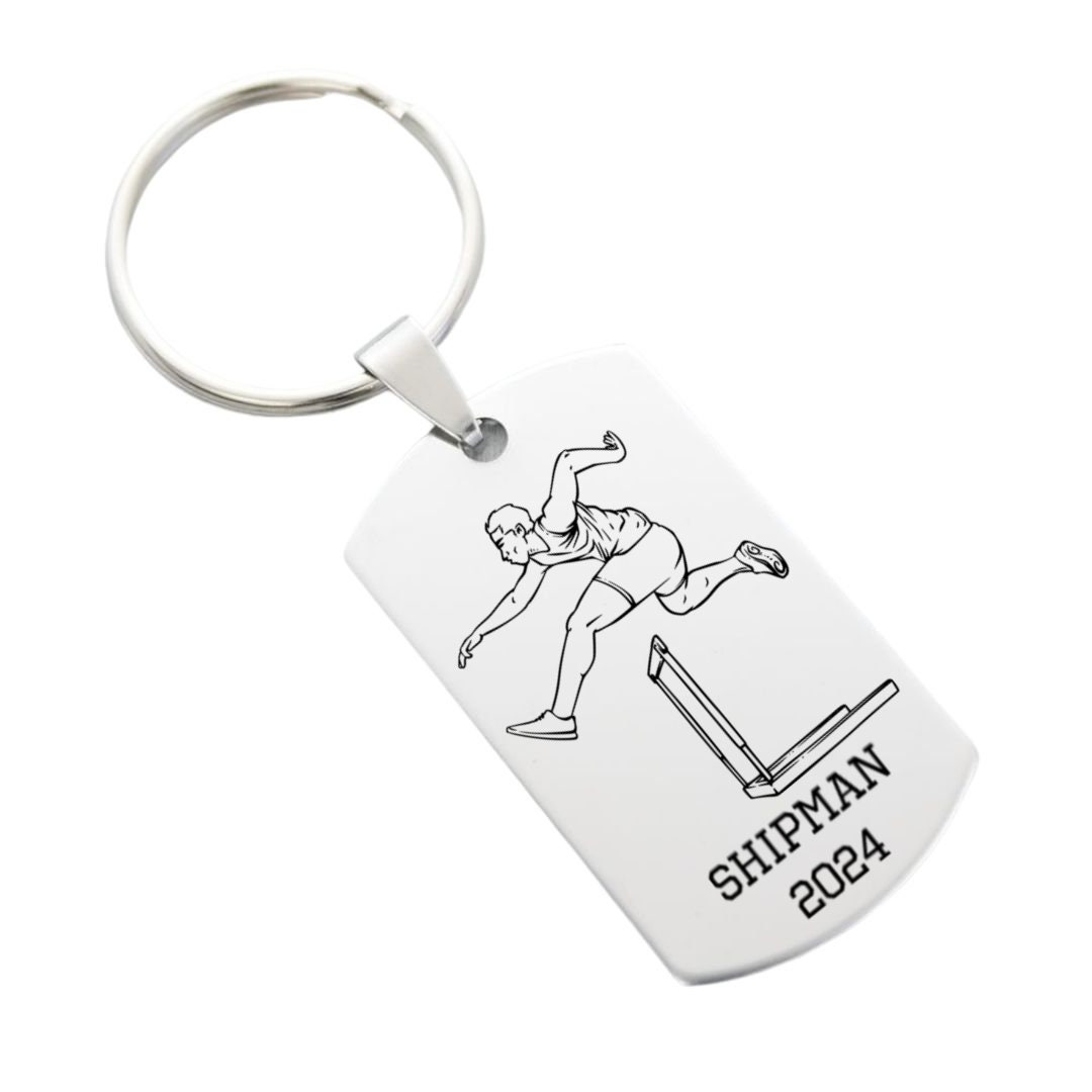 Personalized Hurdler Keychain Hurdles Track and Field Gift Senior ...
