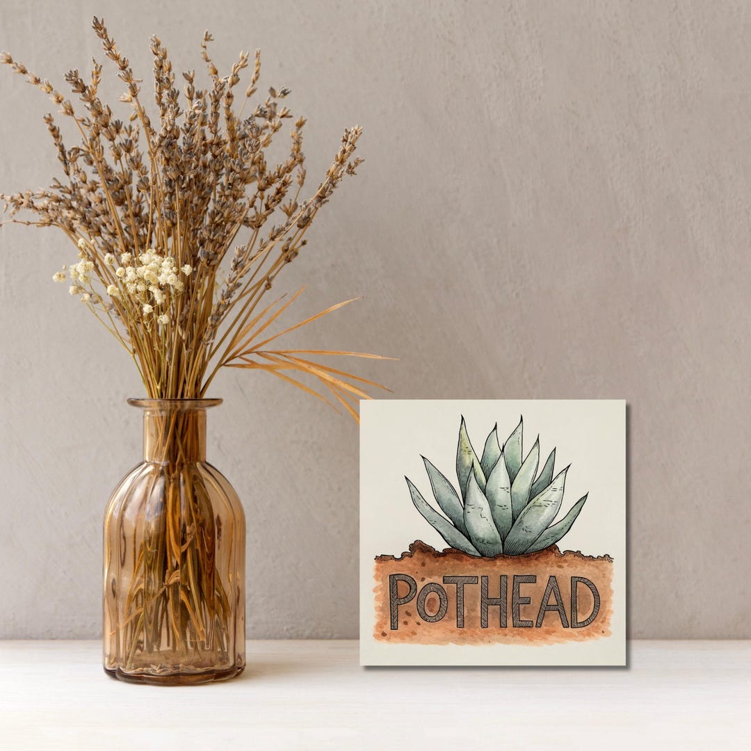 Funny Pothead Succulent Plant Sign Sitter Gift Choose Style Size Gift ...